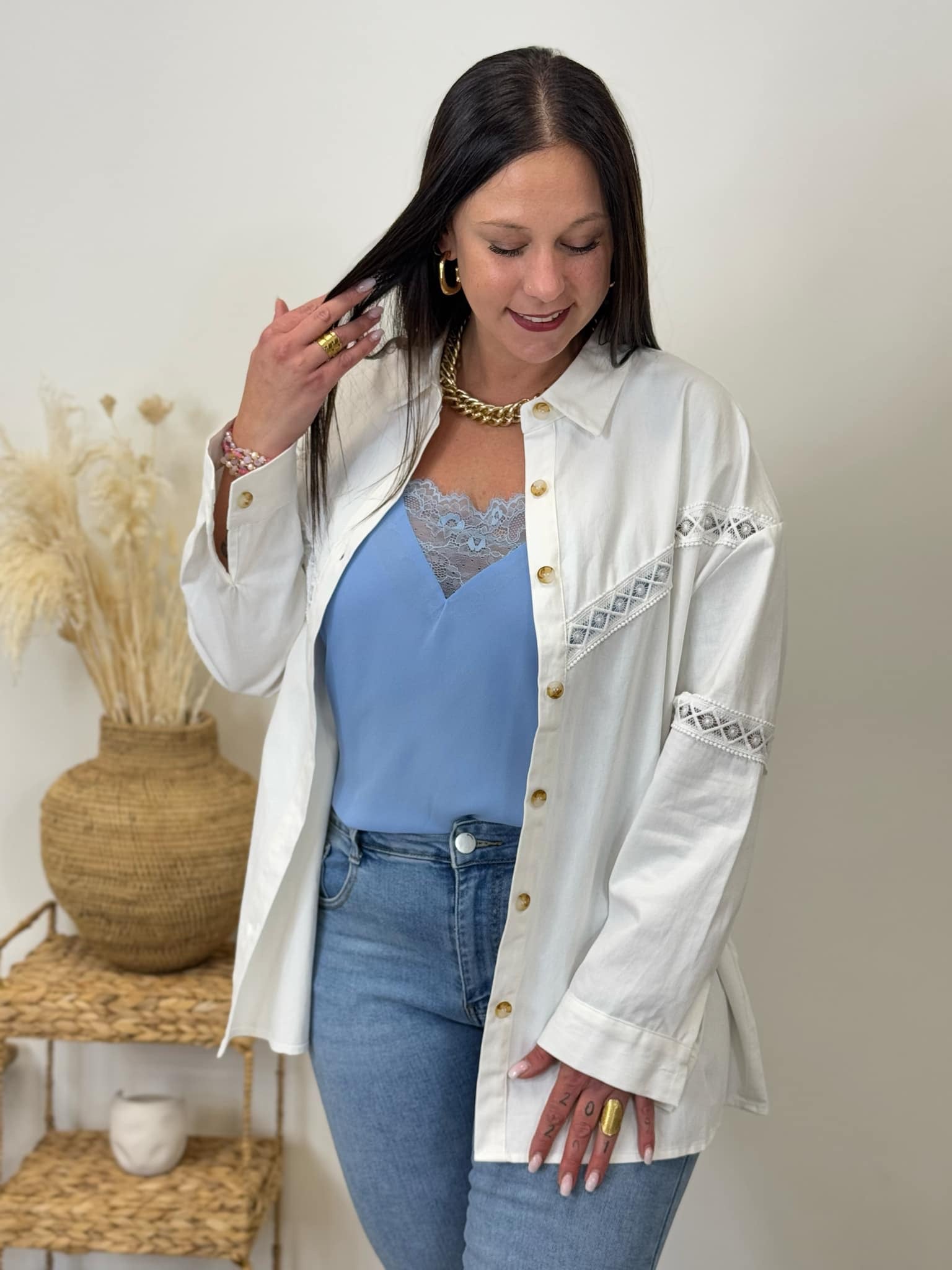 Veste en jeans - Chloé - Blanc